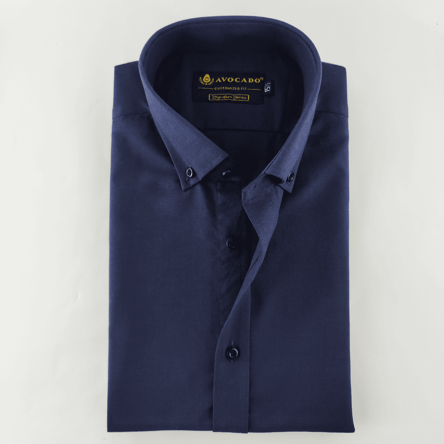 SIGNATURE NAVY BLUE AND LIGHT OXFORD SHIRT – AVOCADO